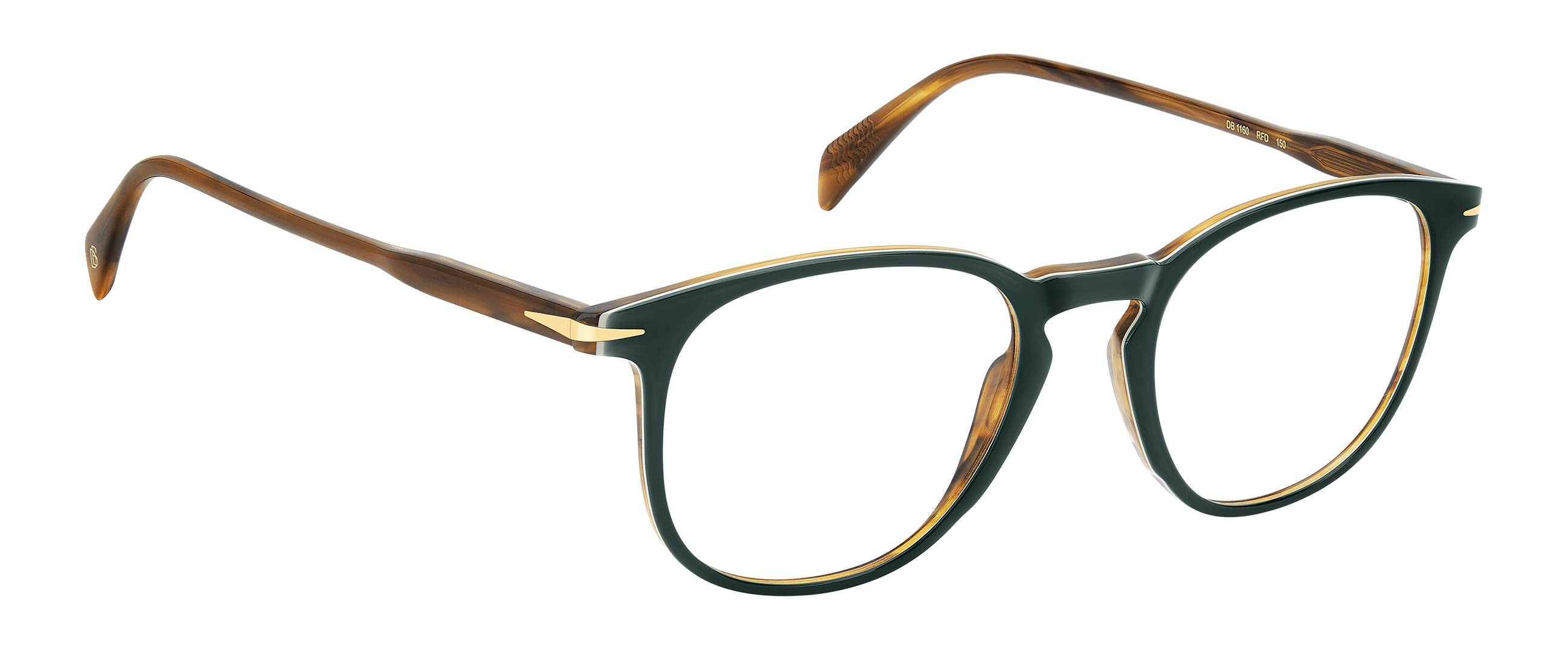 DB 1160 - Green Stripped Brown - Frames - 108664 – EYEWEAR by DAVID BECKHAM