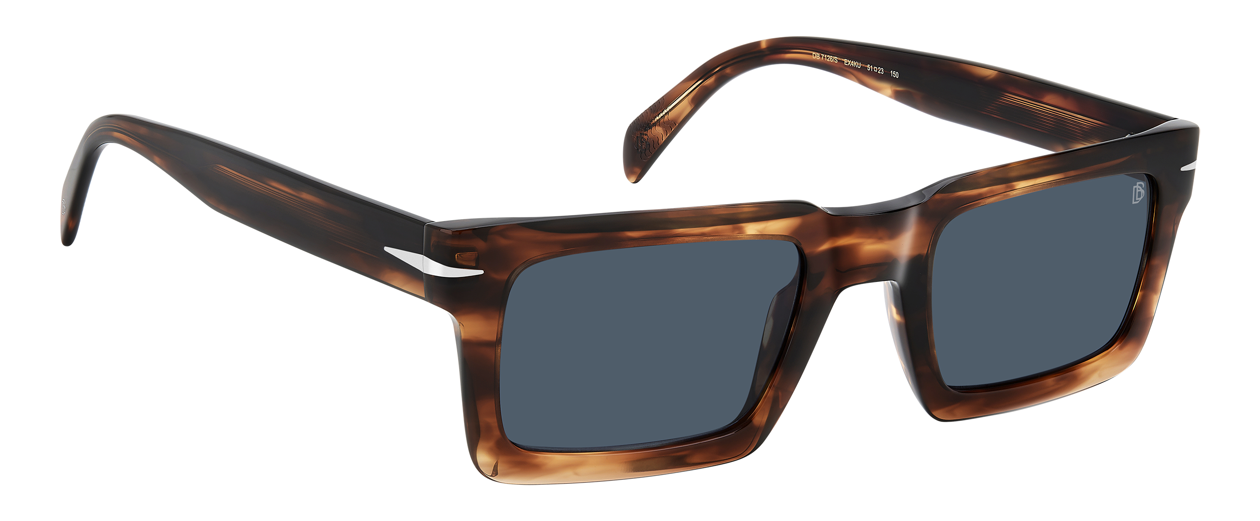 DB 7126/S - Brown Horn - Blue - 207208 – EYEWEAR by DAVID BECKHAM