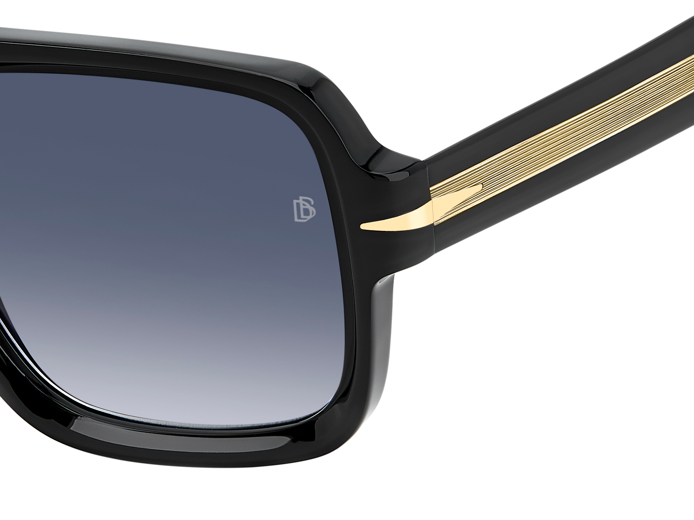 DB 7151/S - Black - Dk Blue Shaded – EYEWEAR by DAVID BECKHAM